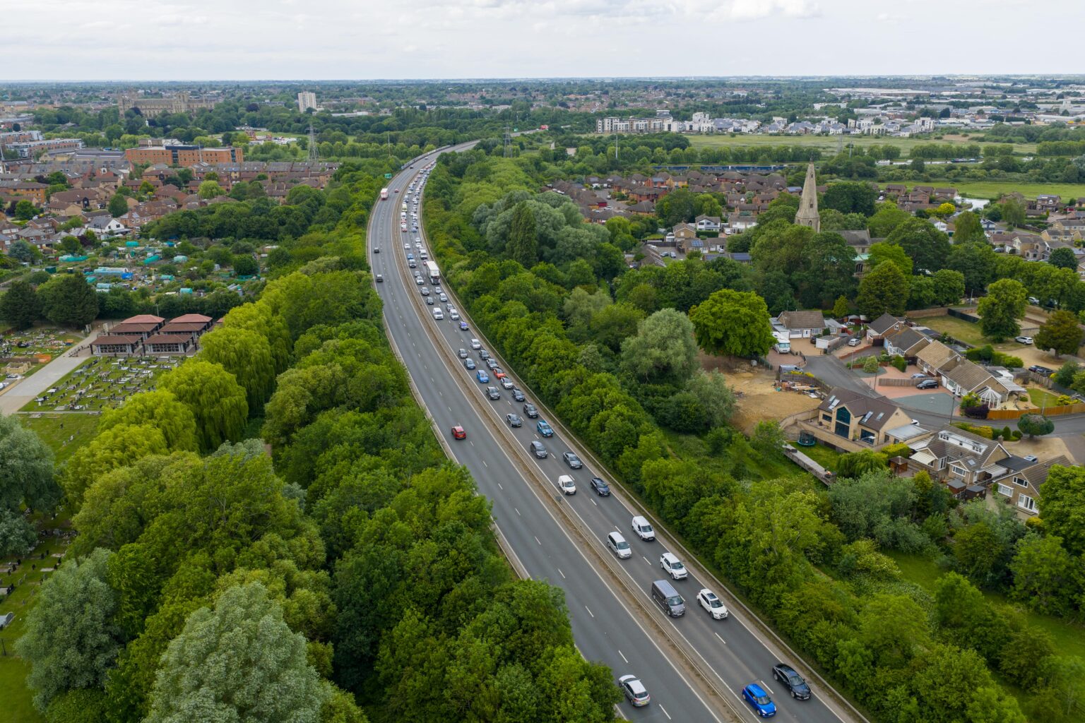 Traffic Congestion in Peterborough after Lorry Crash on A1139