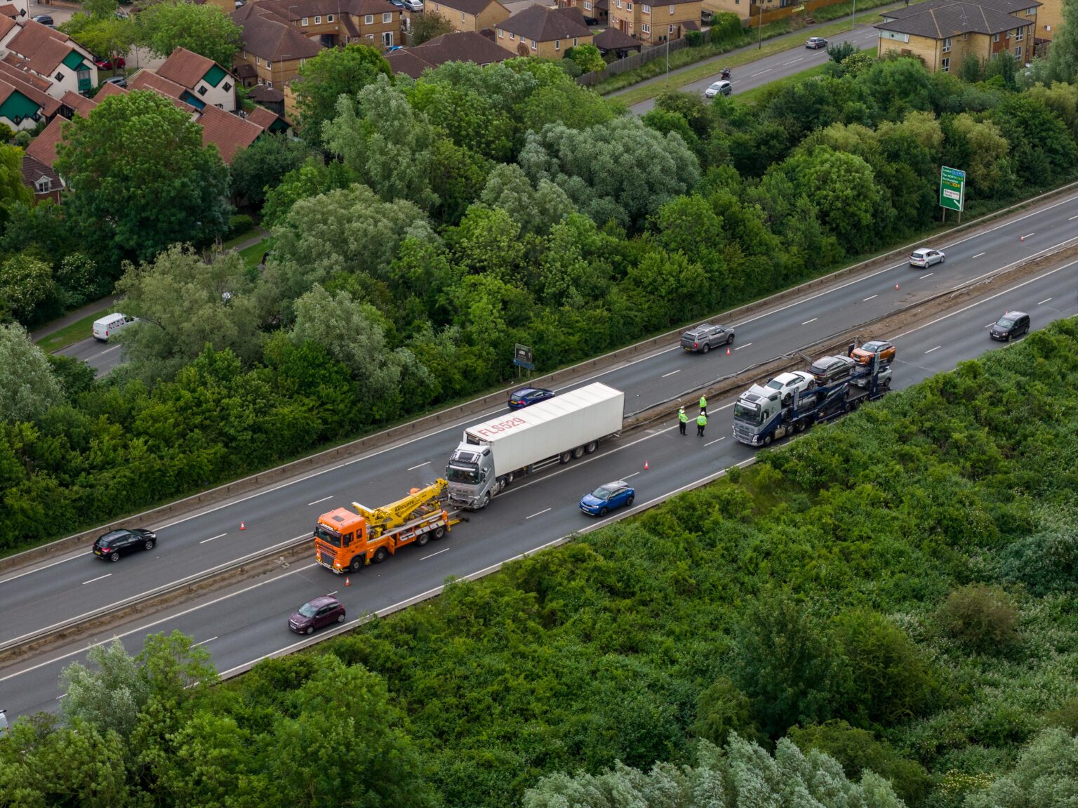 Traffic Congestion in Peterborough after Lorry Crash on A1139